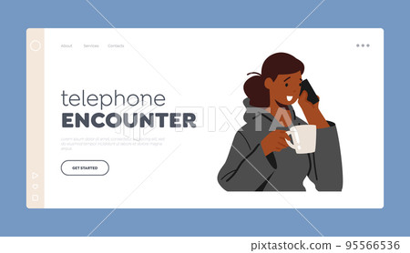 Telephone Encounter Landing Page Template....-插圖素材 [95566536] - PIXTA圖庫