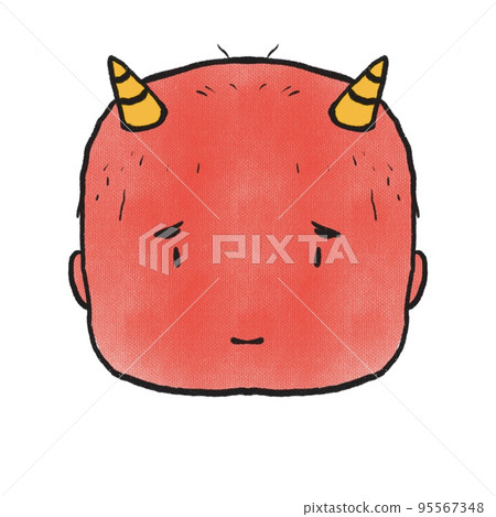 Setsubun Mamemaki Red Demon Hand-painted style - Stock Illustration ...