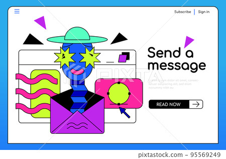 Send a message online - colorful flat design... - Stock Illustration ...