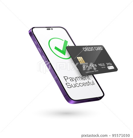 Vector 3d Realistic Smartphone, Credit Card,... - Stock Illustration ...