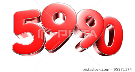 Number 5990 red.-插圖素材 [95571174] - PIXTA圖庫