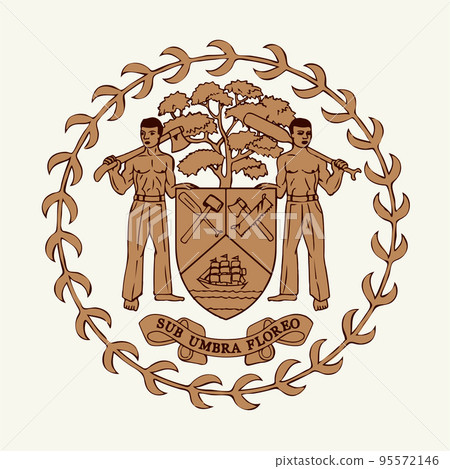Coat of arm from the flag of Belize. Vector... - Stock Illustration ...