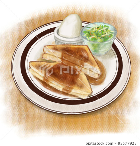 Illustration of French toast drawn with colored... - Stock Illustration ...