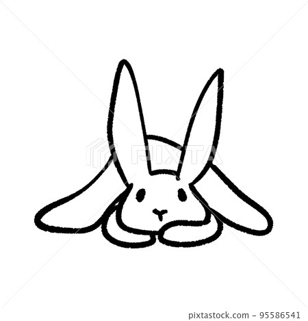 Sprawling rabbit simple monochrome illustration - Stock Illustration ...