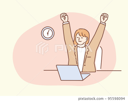 Busy, overtime, illustration of the end of work... - Stock Illustration ...