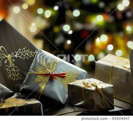 Christmas Background with Beautifully Packed...-插圖素材 [95604847] - PIXTA圖庫
