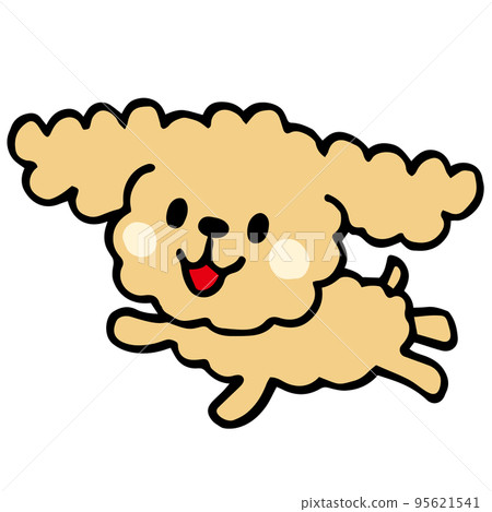 Loose hand-drawn toy poodle running pose - Stock Illustration [95621541 ...