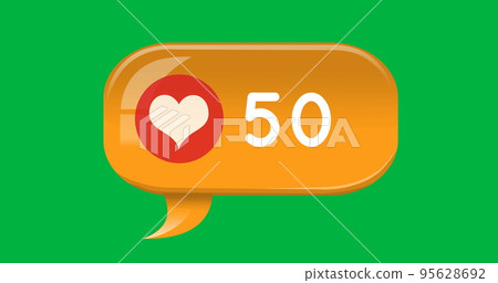 Image of 50 likes on green background-插圖素材 [95628692] - PIXTA圖庫