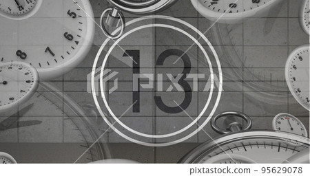 Image of number thirteen in vintage black and... - Stock Illustration ...