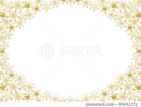 Snowflake frame gold - Stock Illustration [95632772] - PIXTA