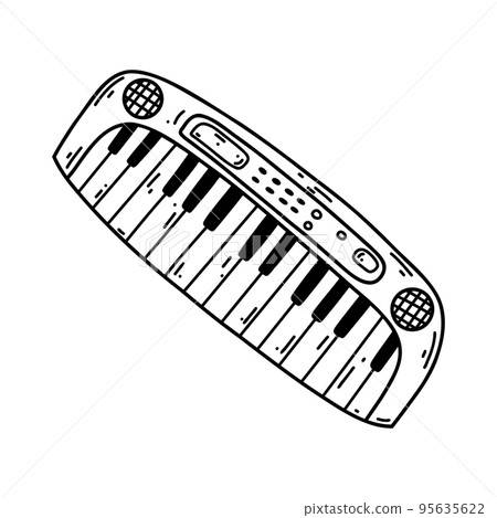 Doodle synthesizer. Vector sketch illustration... - Stock Illustration ...