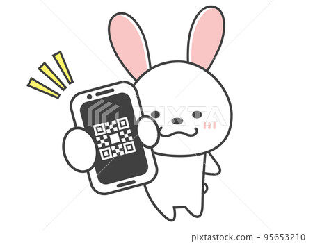 Smartphone QR code rabbit - Stock Illustration [95653210] - PIXTA