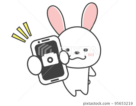 smartphone camera rabbit - Stock Illustration [95653219] - PIXTA