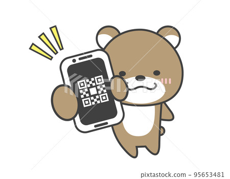 Smartphone QR code Bear - Stock Illustration [95653481] - PIXTA
