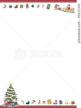 Cute Christmas frame vertical - Stock Illustration [95655342] - PIXTA