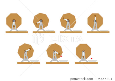 The process of turning the Garapon lottery machine - Stock Illustration ...
