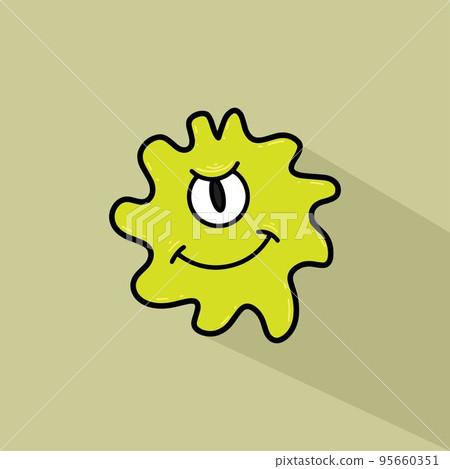 Icon Smile Bacteria with Shadow Vector - Stock Illustration [95660351 ...