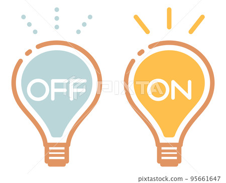 Set of 2 light bulb icons "ON" and "OFF" - Stock Illustration [95661647 ...