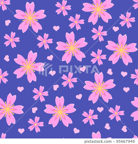 Sakura flower on blue background vector... - Stock Illustration ...