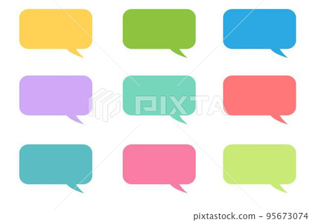 Colorful callout icons set isolated on white...-插圖素材 [95673074] - PIXTA圖庫