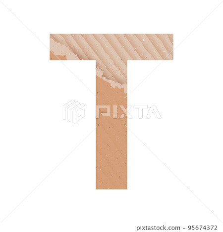 Letter T of the English alphabet, gray paper... - Stock Illustration ...
