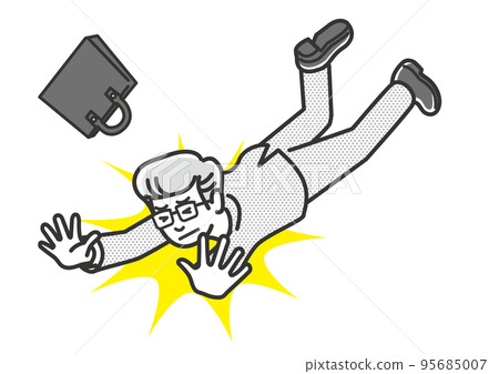 Senior male office worker falling - Stock Illustration [95685007] - PIXTA