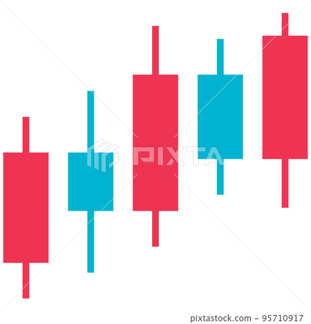 Candlestick chart simple red and blue icon - Stock Illustration ...