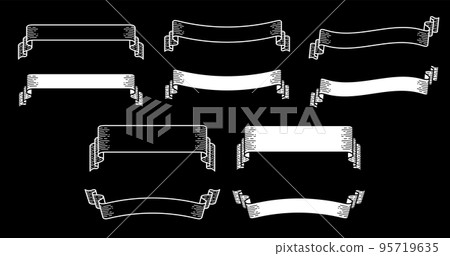 Horizontal label set with a retro design. - Stock Illustration ...