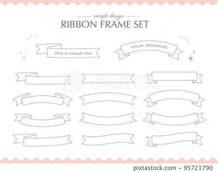 elegant ribbon line frame set - Stock Illustration [95721790] - PIXTA