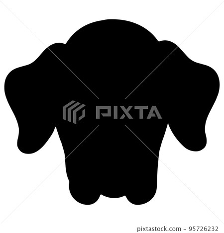Simple and cute great dane front face silhouette - Stock Illustration ...