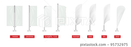 Advertising Flags Realistic Set - Stock Illustration [95732975] - PIXTA