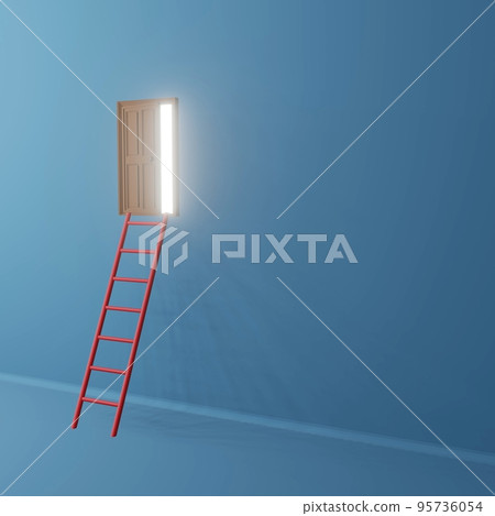 Door ladder blue 3D - Stock Illustration [95736054] - PIXTA