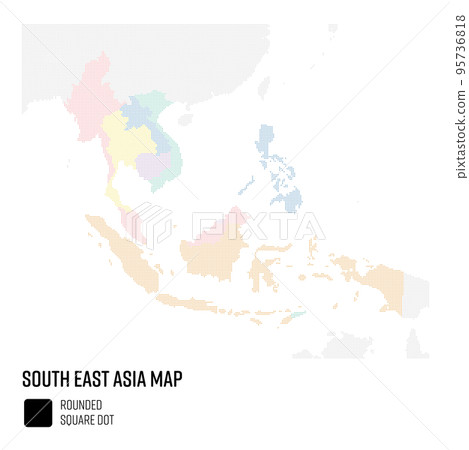 World map dot Southeast Asia region grouped by... - Stock Illustration ...