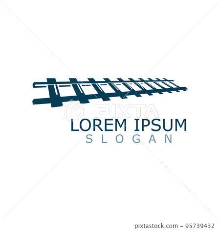 Train Track logo image railroad design template... - Stock Illustration ...
