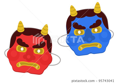 Setsubun Illustration of Red Demon and Blue... - Stock Illustration ...