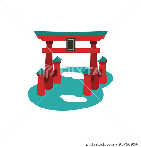 Itsukushima Shrine Simple - Stock Illustration [95756904] - PIXTA