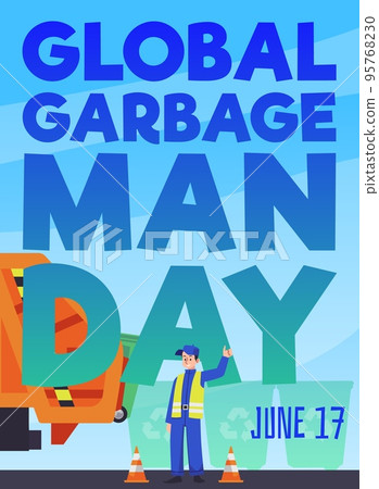 Global garbage man day banner or card template...-插圖素材 [95768230] - PIXTA圖庫