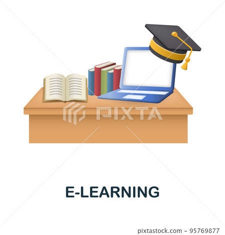 E-Learning icon. 3d illustration from... - Stock Illustration [95769877] - PIXTA
