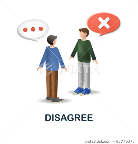 Disagree icon. 3d illustration from discussion... - Stock Illustration ...