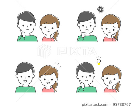 Couple illustration facial expression set - Stock Illustration ...
