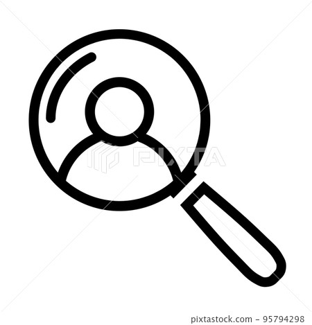 Magnifying glass with man icon. Search man symbol - Stock Illustration ...