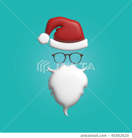 3D Realistic Santa Claus Head Cartoon for... - Stock Illustration ...