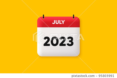 Calendar schedule 3d icon. July month icon.... - Stock Illustration ...