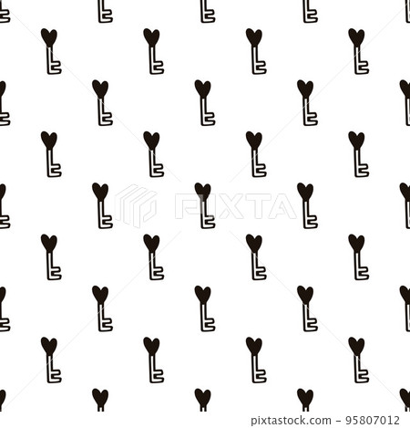 Seamless pattern with a heart-shaped key.vector... - Stock Illustration ...