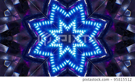 Shining Neon Light Geometric Star Shape... - Stock Illustration ...