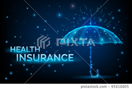 Health insurance - umbrella in low poly... - Stock Illustration ...
