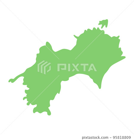 A cute map of the Shikoku region, no islands,... - Stock Illustration ...
