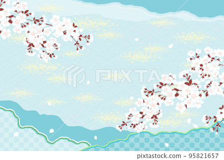 Traditional pattern Japanese style blue... - Stock Illustration ...