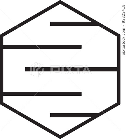 Abstract hexagon line logo illustration in... - Stock Illustration ...