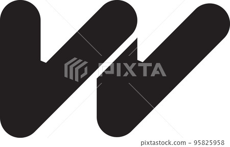Abstract letter W logo illustration in trendy... - Stock Illustration ...